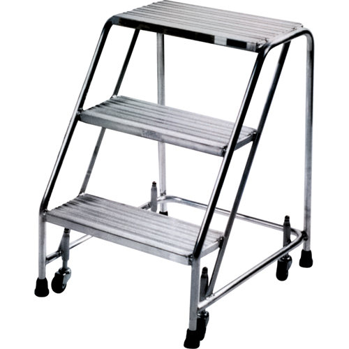 Ballymore Rolling Ladders, 2 Steps, 18" Step Width, 19" Platform Height ...