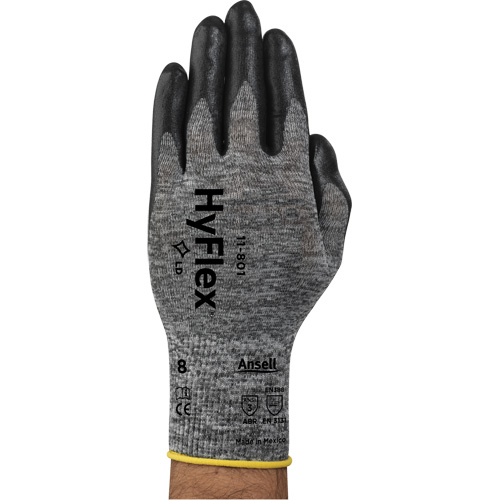 Ansell Hyflex® 11-801 Gloves, 9/Large, Foam Nitrile Coating, 15 Gauge, Nylon Shell | Checker ...