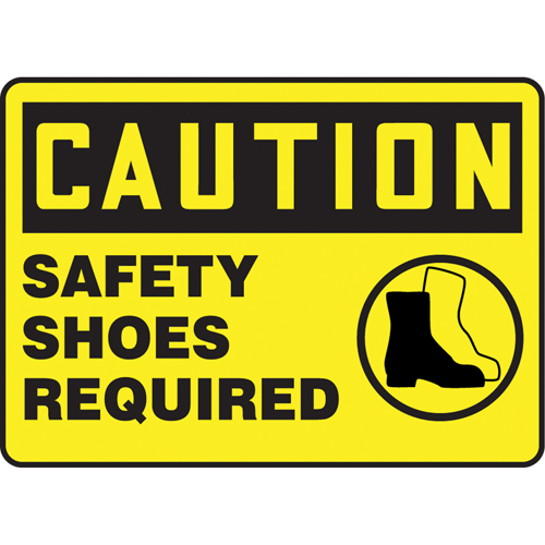 Accuform Signs "Safety Shoes Required" Sign, 14" x 10", Plastic ...