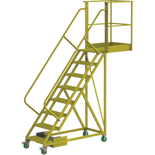 Tri-Arc Manufacturing Cantilever Rolling Ladder, Unsupported, 8 Steps ...