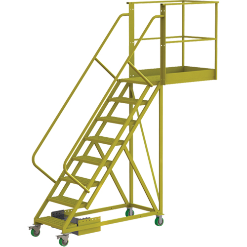 Tri-Arc Manufacturing Cantilever Rolling Ladder, Unsupported, 8 Steps ...