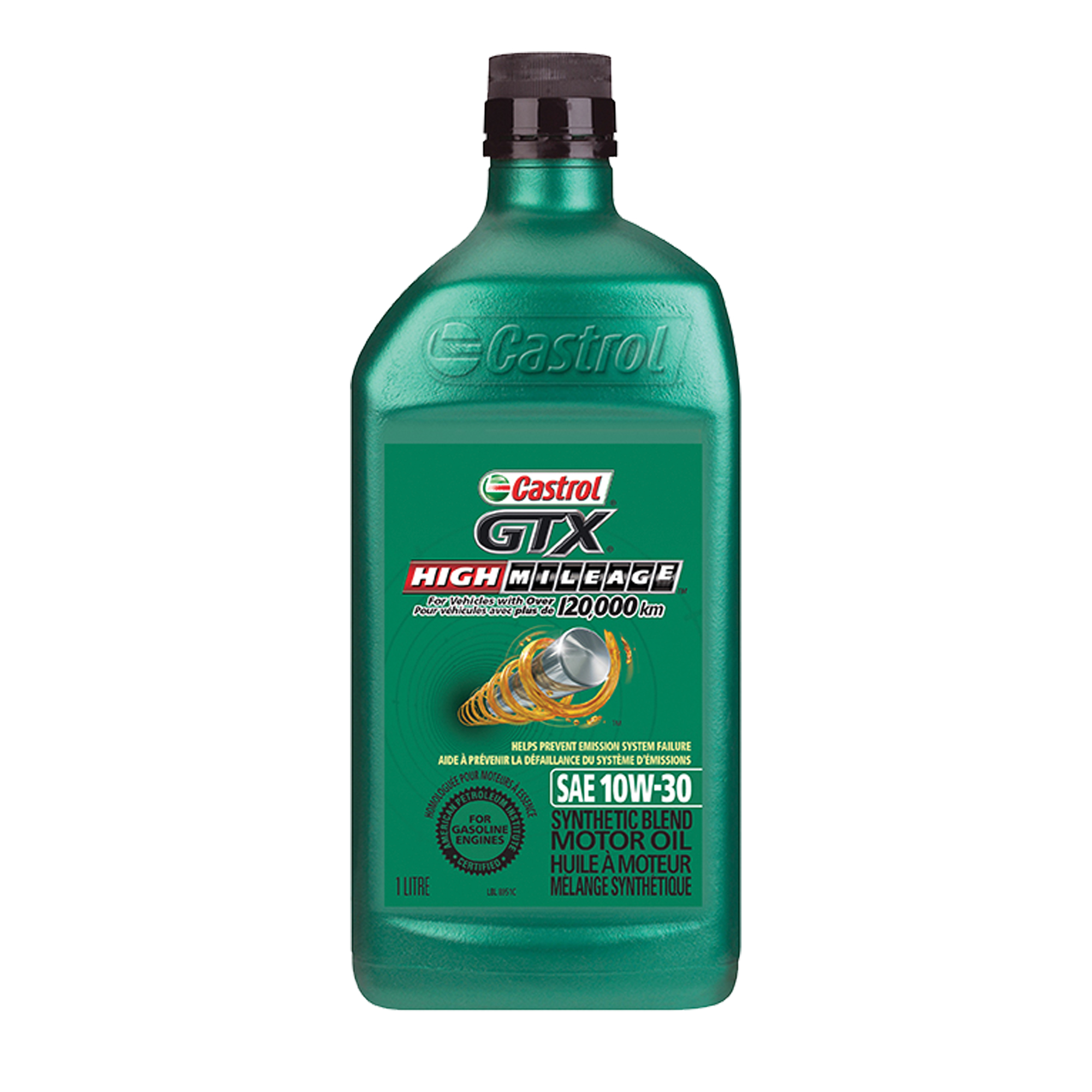 Castrol GTX® HIGH MILEAGE 10W30 Motor Oil, 1 L, Bottle | Checker ...