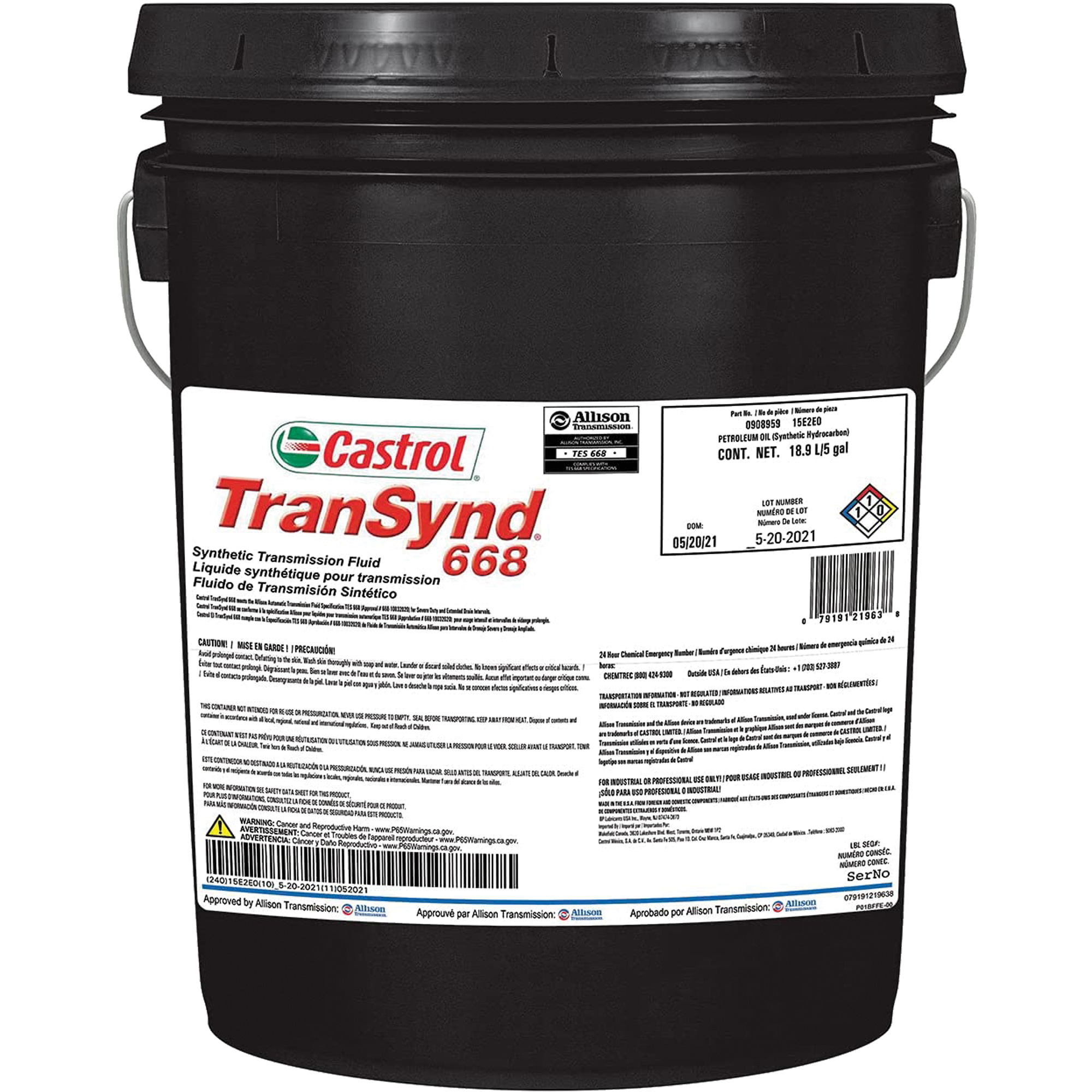 Castrol TranSynd 668 Full-Synthetic Automatic Transmission Fluid AH178 ...
