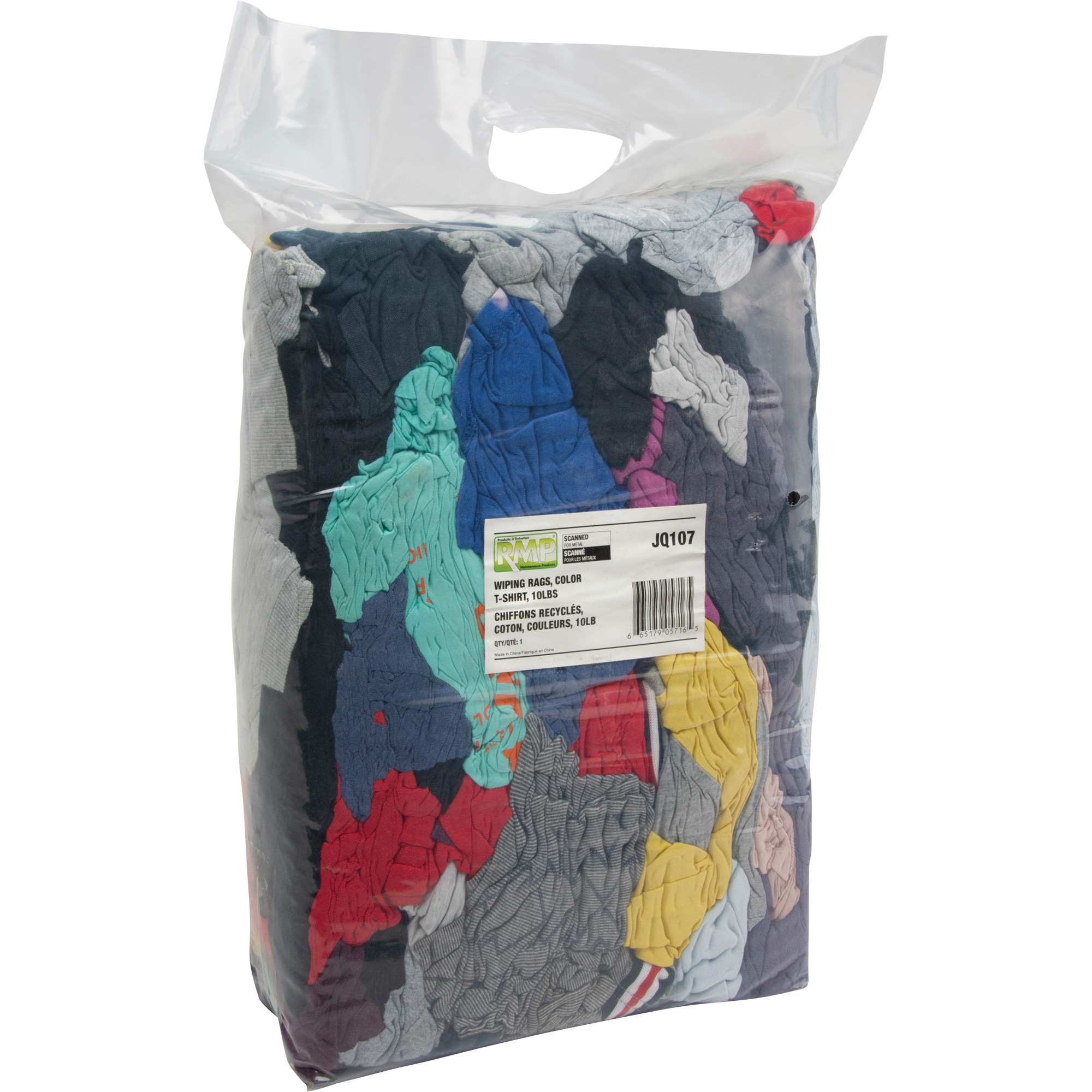 RMP Maintenance Products Recycled Material Wiping Rags, Cotton, Mix ...
